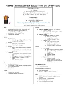 7-12th Grade - Calvary Christian School